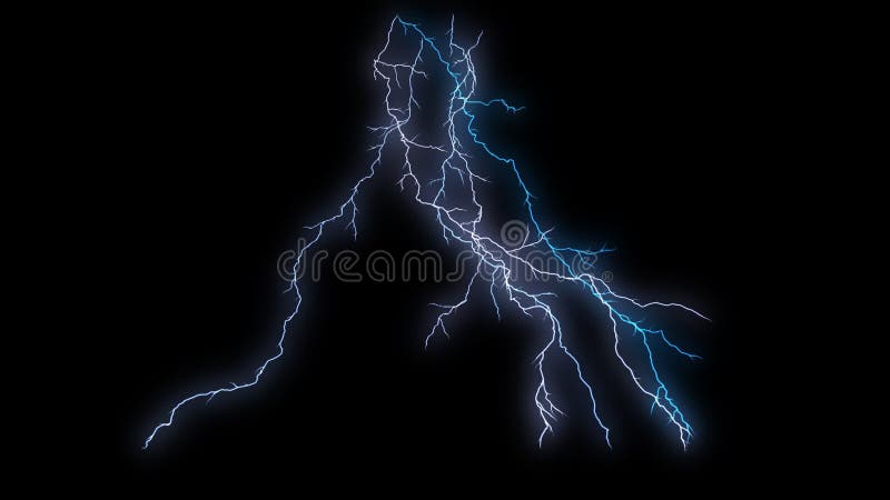 Continuous Blue-White Lightning, Exclusive, Alpha Channel Stock Footage ...