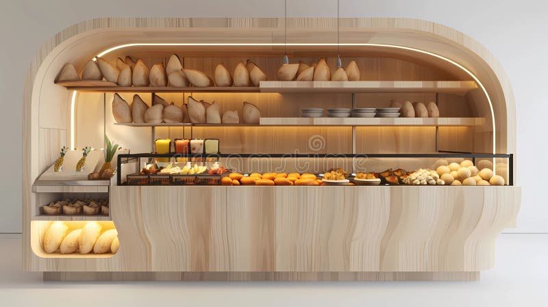 3d Render of a Counter in a Bakery with Cheese and Bread, Generative AI ...