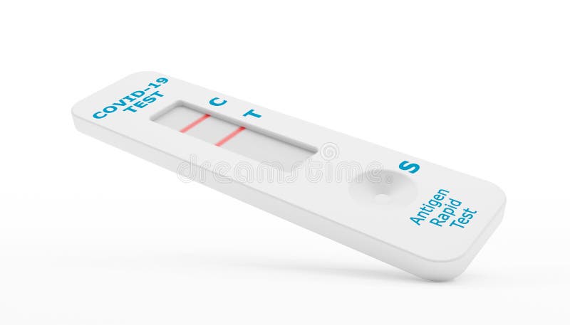 3d Render of a Covid 19 Antigen Rapid Test with a Positive Test Result ...