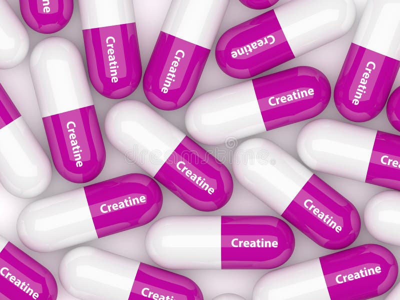 3d Render of Creatine Pills on White Table Stock Illustration ...