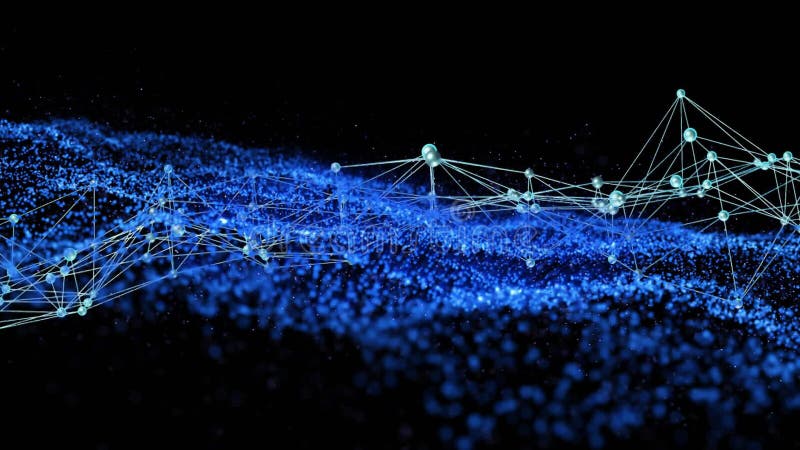 3D Render Creating Abstract Wave Structure Floating in Dark Void Using ...