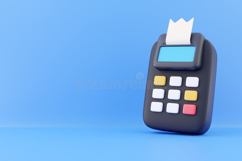 3d Render Credit Card Terminal Machine. 3d Rendering Credit Card Reader ...