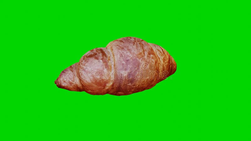 3d Render of Croissant Model Rotate on Green Screen Stock Video - Video ...