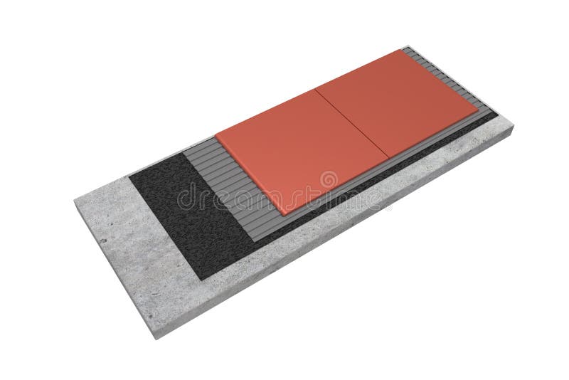 Cross-section Laying of Paving. Isolated on White Background Stock ...