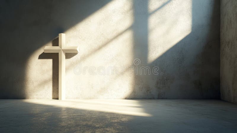 3d Render of a Cross Shadow on a Wall Symbolizing Religious Faith and ...