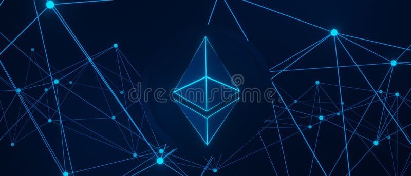 3d Render of Cryptocurrency Ethereum or ETH Coins with Technology ...