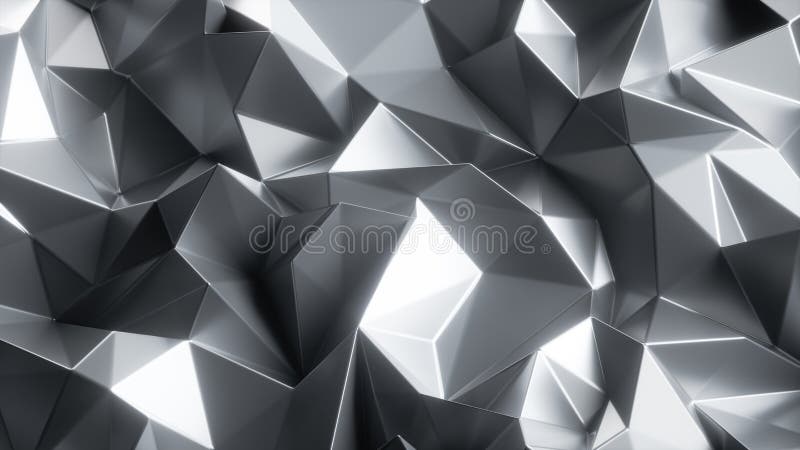 3d Render, Crystallized Background with Shiny Silver Metallic Texture ...
