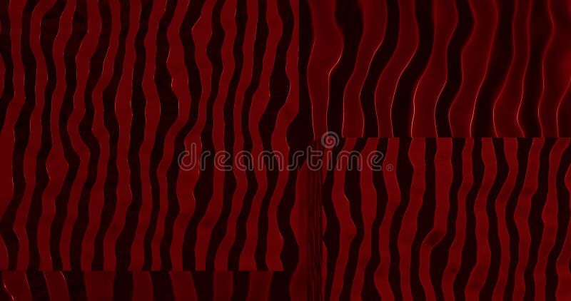Render with Cubes and Wavy Lines in Red Color Stock Illustration ...