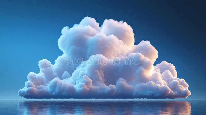 3D Render Cumulus Cloud Over Ocean, Digital Art, Nature, Cloudscape ...