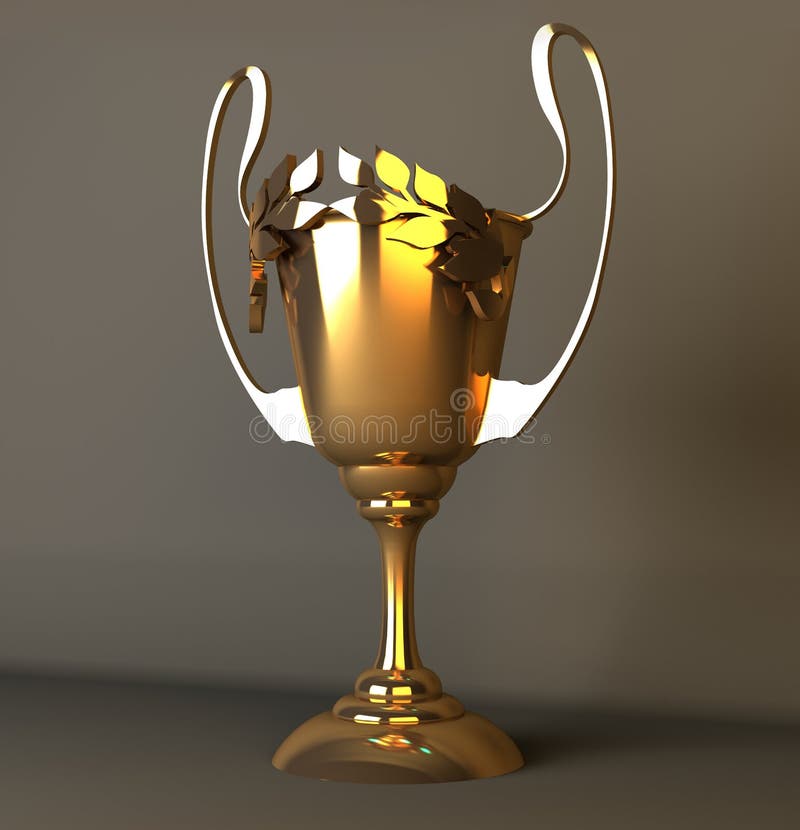 3d render Cup award gold stock illustration. Illustration of internet ...