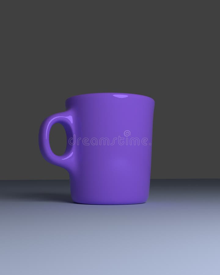 3d Render Cup of Coffee in Purple Stock Illustration - Illustration of ...