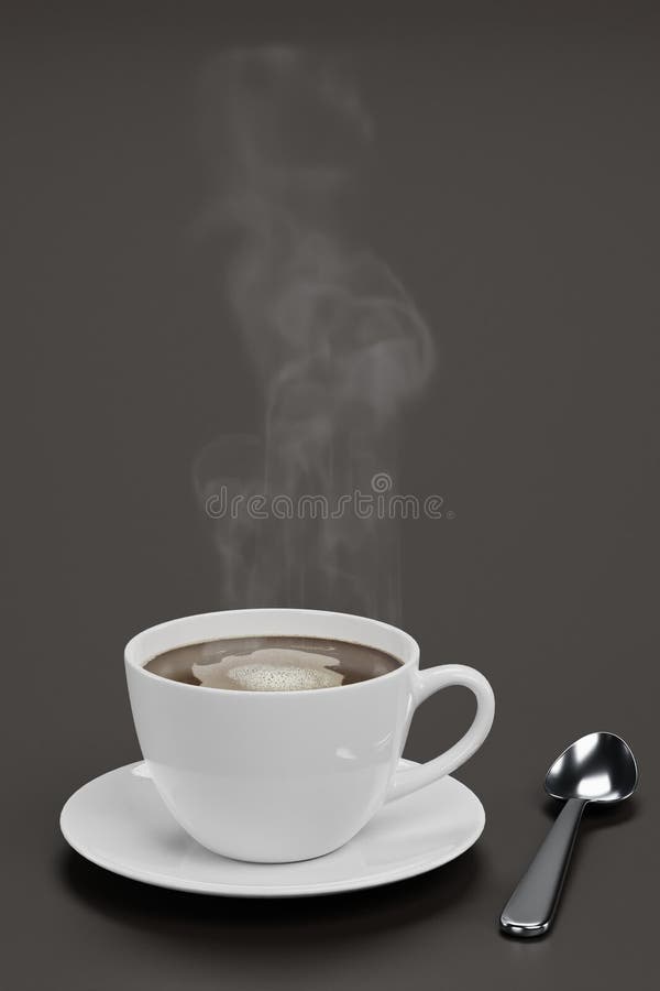 3D Render of Cup of Coffee stock illustration. Illustration of steam ...