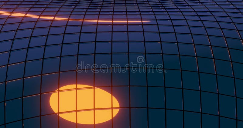 Render with a Curved Blue Mesh Background with Yellow Bright Highlights ...