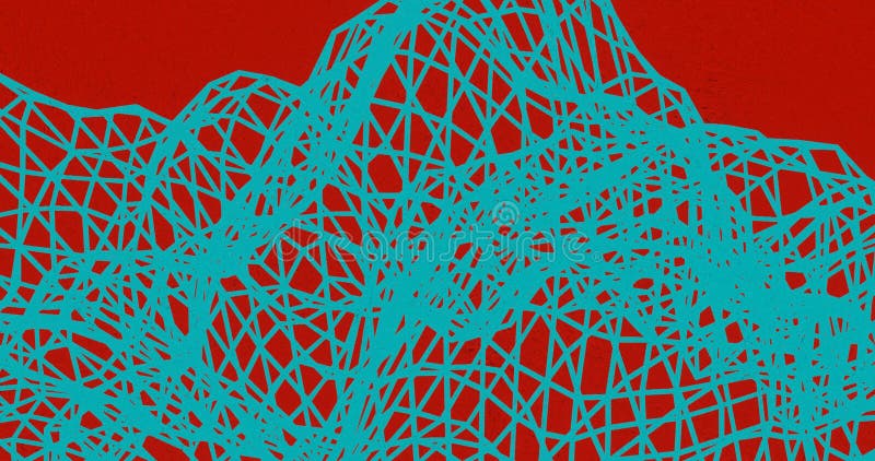 Render with a Curved Blue Mesh on a Red Background Stock Video - Video ...