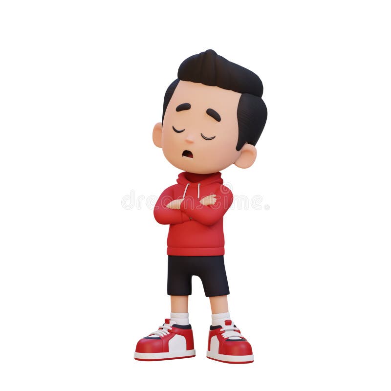3D Cute Kid Character Rejection Pose Stock Photo - Illustration of ...