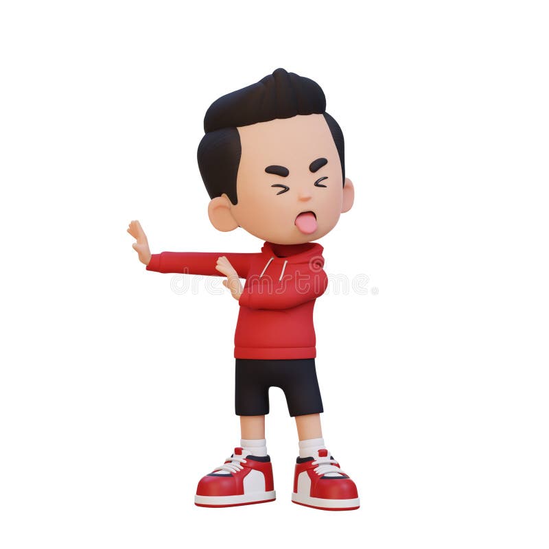 3D Cute Kid Character Rejection Pose Stock Photo - Illustration of kids ...