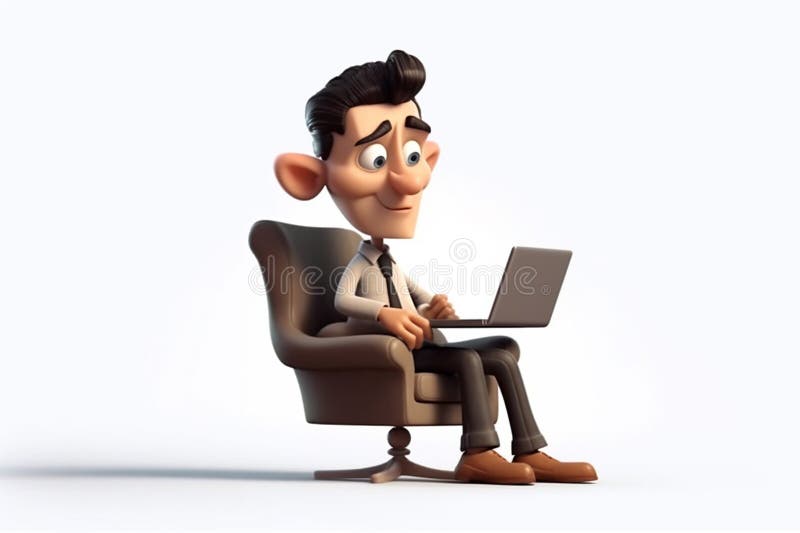 3d Character Using Laptop Stock Illustrations – 544 3d Character Using ...