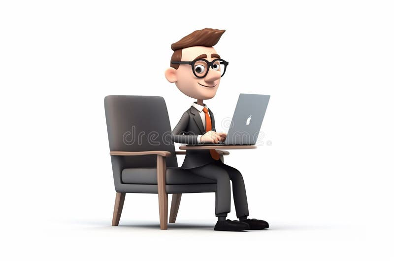 3d Character Using Laptop Stock Illustrations – 544 3d Character Using ...