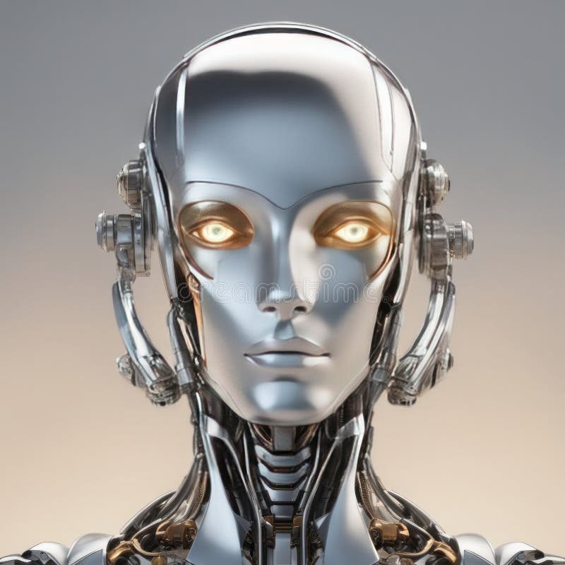 3d Render of Cyborg with Metallic Texture - 3d Illustration 3d Render ...