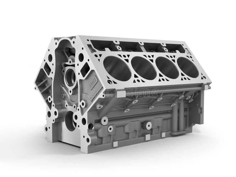 3d Render of Cylinder Block from Strong Car with V8 Stock Illustration ...