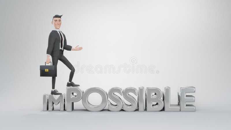 Turning Word Impossible Possible Stock Illustrations – 48 Turning Word ...