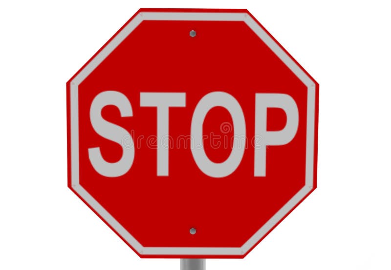 3d Render, 3d Illustration of a Stop Sign. Stock Illustration ...