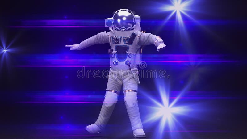 3d Render Dancing Astronaut Stock Footage - Video of audio, night ...