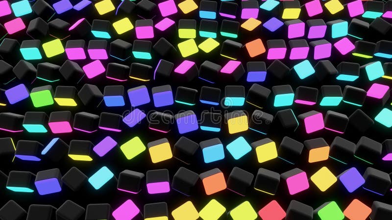 3d Render. Dark Background with Abstract Blocks on Plane Like Devices ...