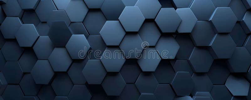 3D Render of Dark Blue Hexagon Pattern Background - AI Generated Stock ...