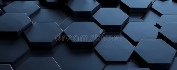 3D Render of Dark Blue Hexagon Pattern Background - AI Generated Stock ...