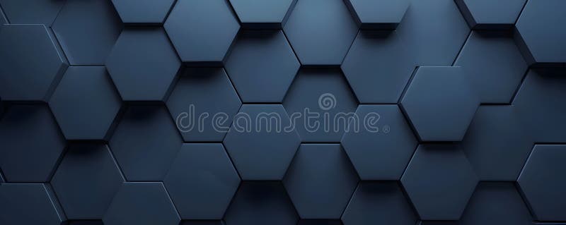 3D Render of Dark Blue Hexagon Pattern Background - AI Generated Stock ...