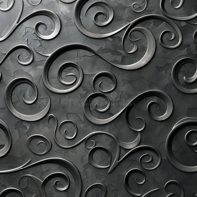 3D Render of a Dark Gray Wall with Swirls, a Seamless Pattern Stock ...
