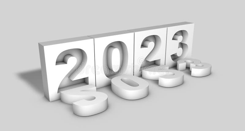 3D render 2023 date year stock illustration. Illustration of festive ...