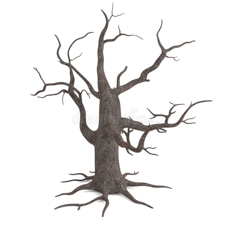 3d render of dead tree stock illustration. Illustration of winter ...