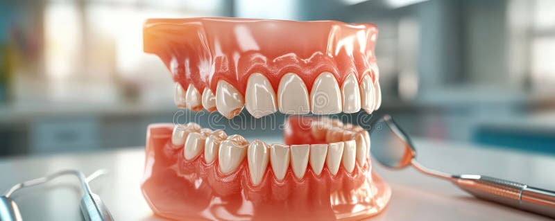 3D Render of Dental Prosthetic Procedure, Detailed Jaw Alignment Tooth ...