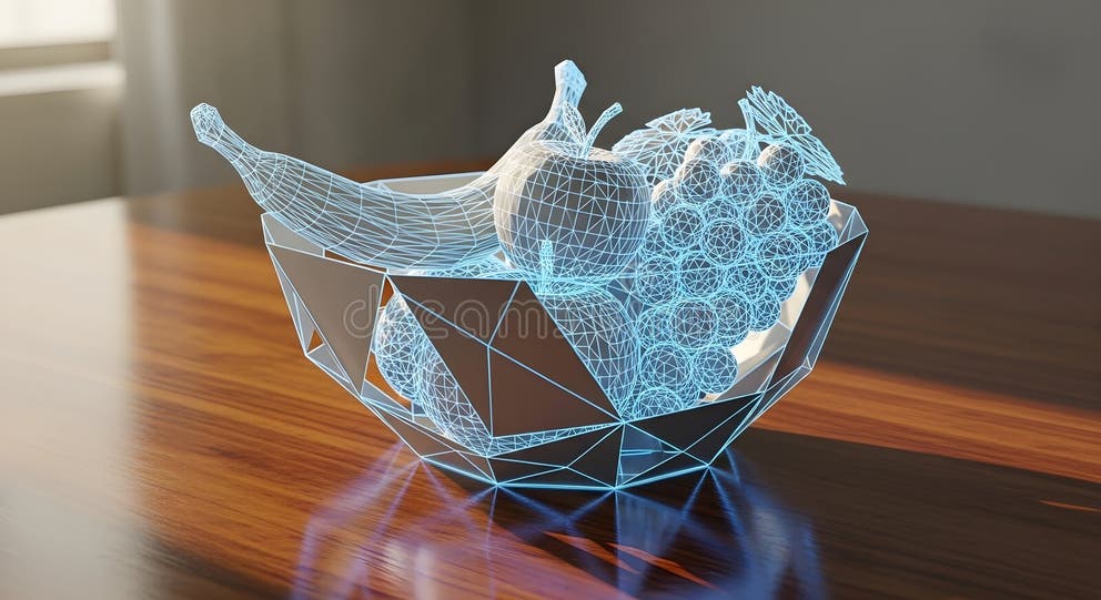Wireframe Fruit Bowl Stock Illustrations – 12 Wireframe Fruit Bowl ...