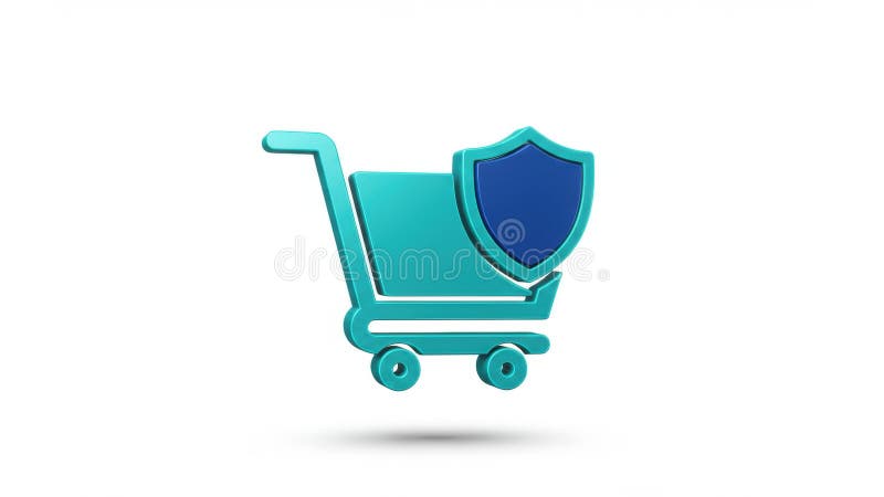 Secure Online Shopping Cart Stock Illustration - Illustration of text ...