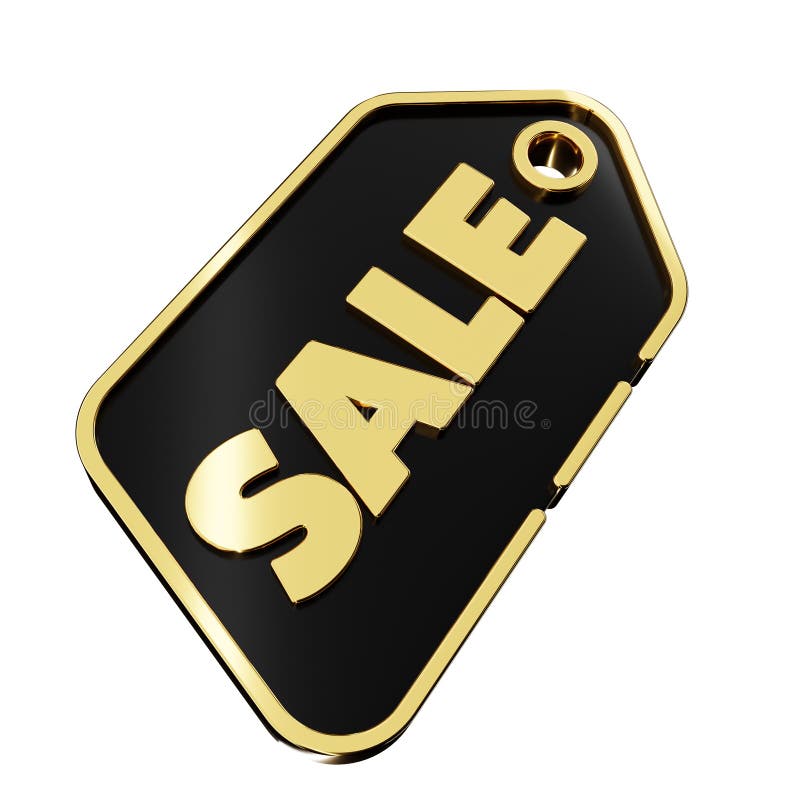 3d Render Icon Black Friday Illustration Template Price-tag Sell Black ...