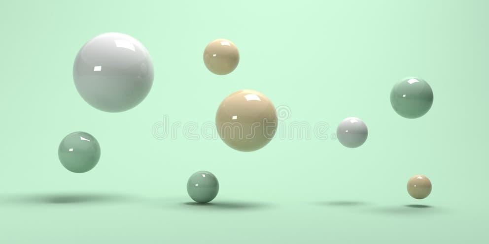 3D Render Design of Different Size of Spheres Stock Illustration ...
