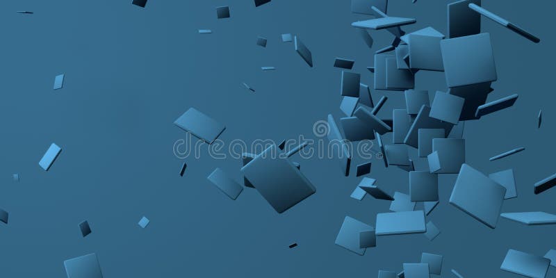 3D Render of Different Size of Square Shapes Stock Illustration ...