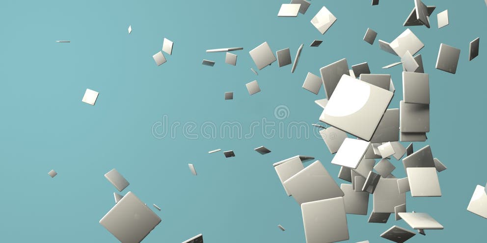 3D Render of Different Size of Square Shapes Stock Illustration ...