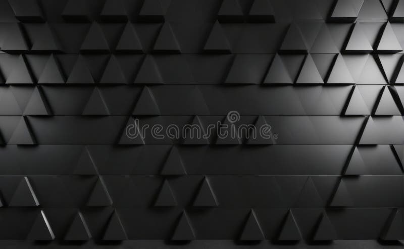 3D Render Design Triangular, Tile Wallpaper with 3D, Black Blocks Stock ...