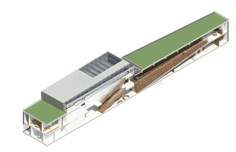 3D Render: Detailed BIM Model of the Library Stock Illustration ...