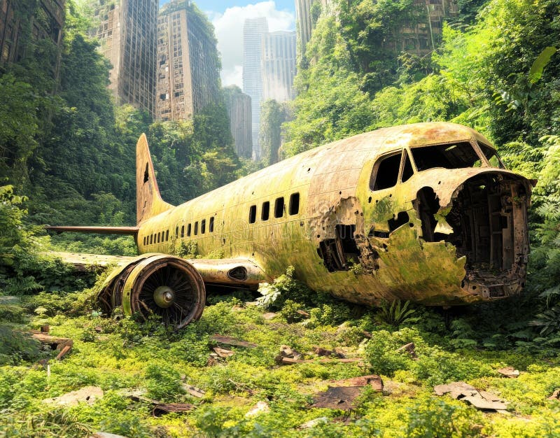 3D Render of a Devastated Post-apocalyptic City Stock Illustration ...