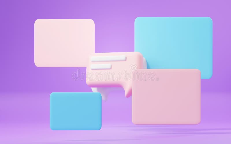 3d Render Device User Interface for Web Banner and Mock Up. Blank Chat ...