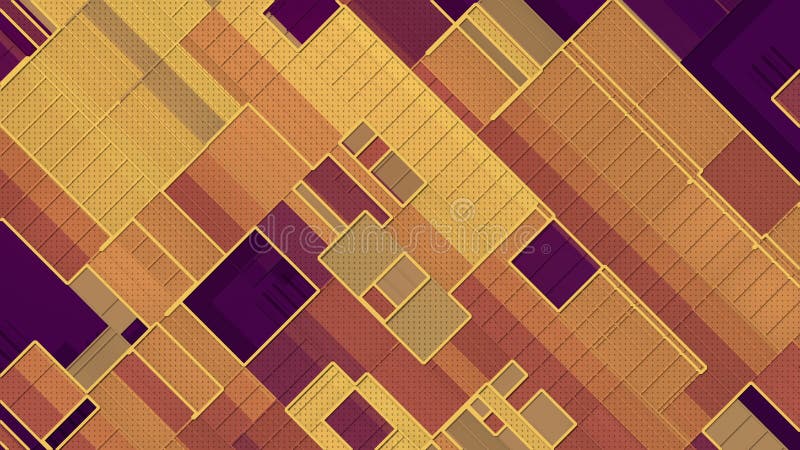 3d Render Diagonal Movement of Flat Rectangular Figures Isometric Loop ...