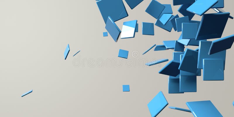 3D Render of Different Size of Square Shapes Stock Illustration ...