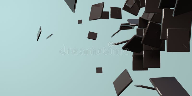 3D Render of Different Size of Square Shapes Stock Illustration ...