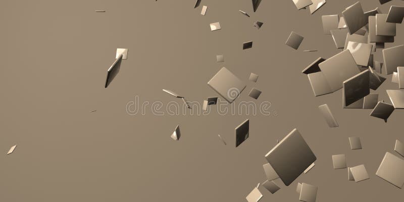 3D Render of Different Size of Square Shapes Stock Illustration ...