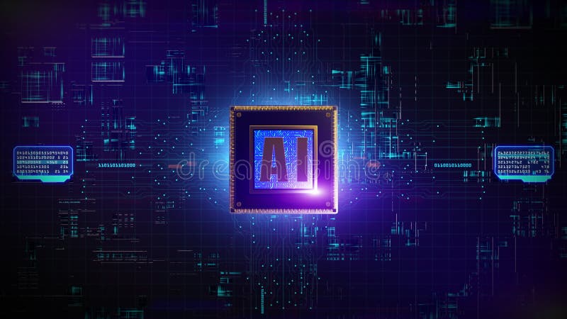 Processors CPU Concept. Animation. Motherboard Digital Chip. Abstract ...